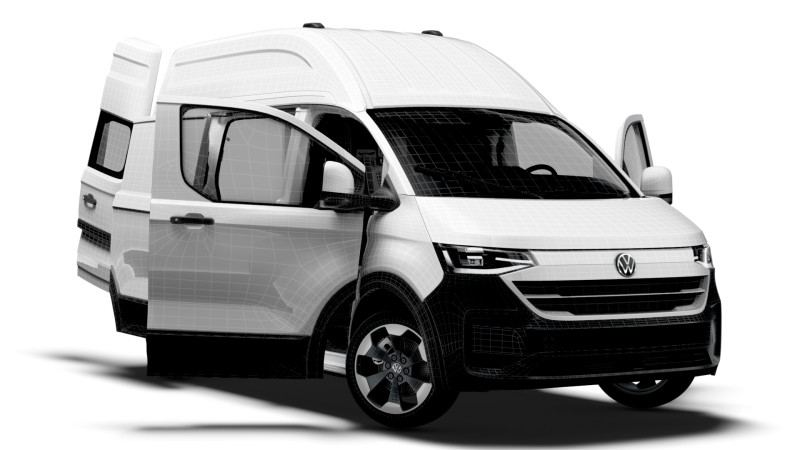VW Transporter Van L1H2 HQ Interior 2025 3D Model in Van and Minivan ...