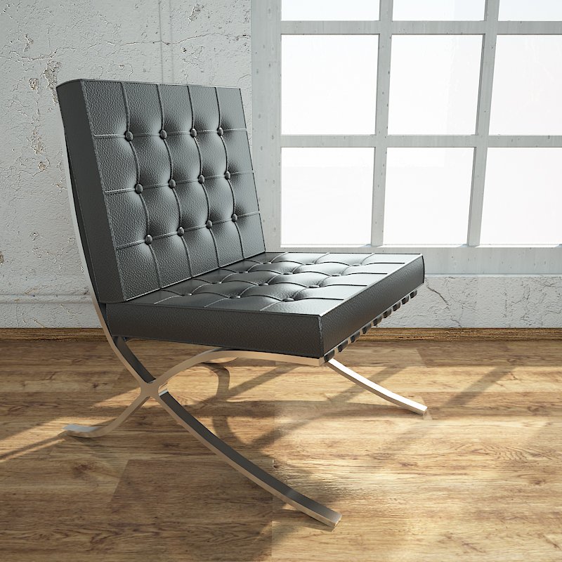 Barcelona Chair 3D Model in Chair 3DExport