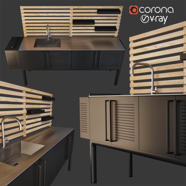 drop kitchen module 3D Model in Kitchen 3DExport