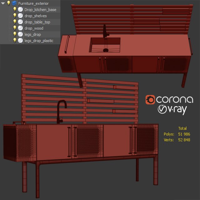 drop kitchen module 3D Model in Kitchen 3DExport