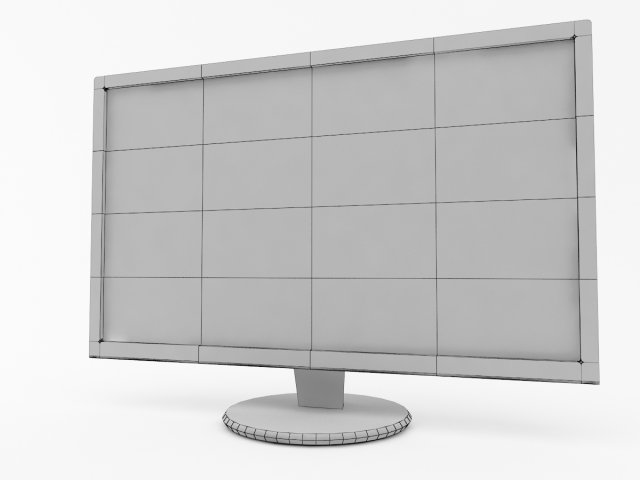 monitor 3D Model in Computer 3DExport