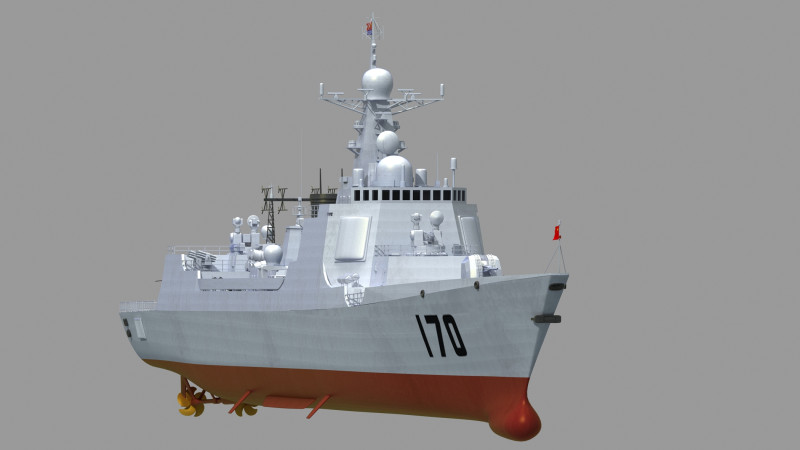 Chinese Navy Type 052C Destroyer Modelo 3D in Barcos de Batalla 3DExport