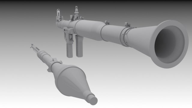 rpg rocket launcher 3D Model in Rocket Launchers 3DExport