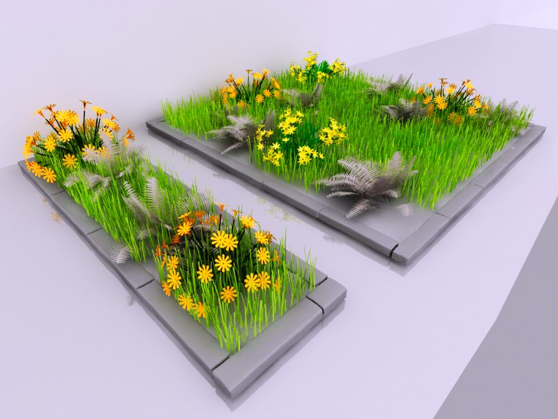 Garden 3D Model in Flowers 3DExport