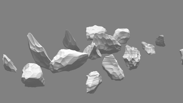 Obsidian rocks HD pack 15 pieces 3D Model in Miscellaneous 3DExport