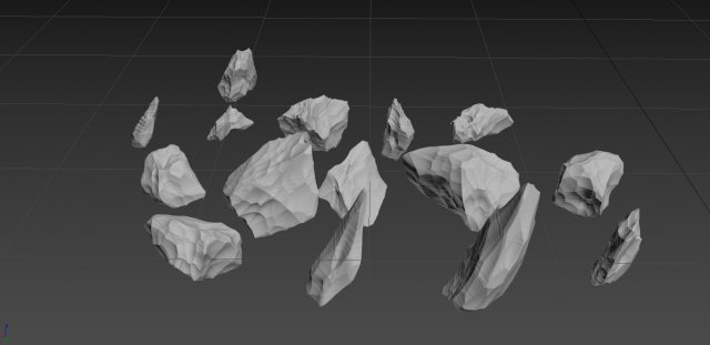 Obsidian rocks HD pack 15 pieces 3D Model in Miscellaneous 3DExport