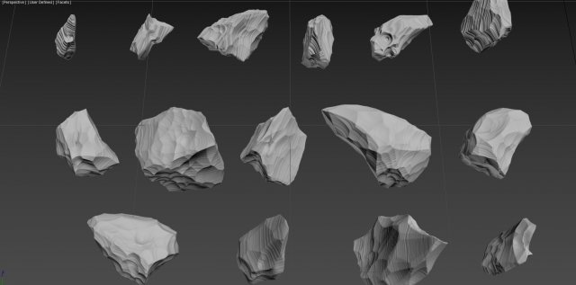 Obsidian rocks HD pack 15 pieces 3D Model in Miscellaneous 3DExport
