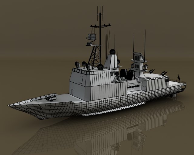 frigate 3D Model in Cruiser 3DExport