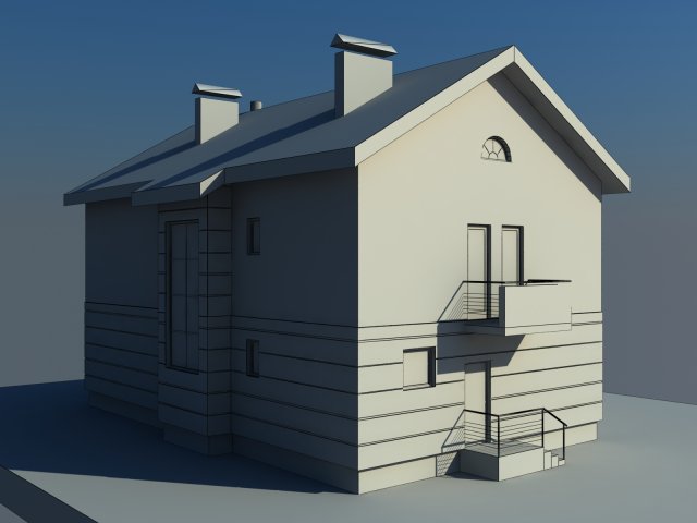 house 2 story 3D Model in Buildings 3DExport