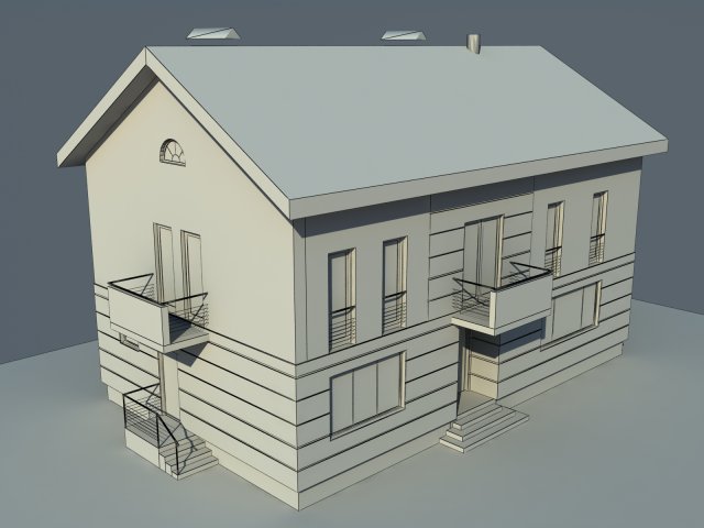 house 2 story 3D Model in Buildings 3DExport