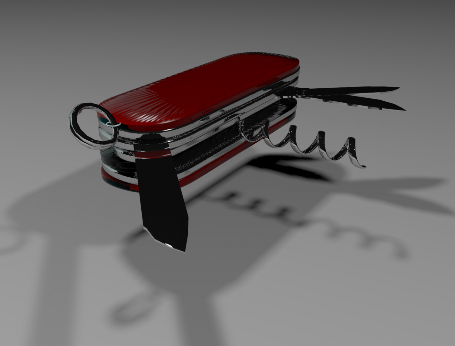 swiss pocket knife CAD in Melee 3DExport
