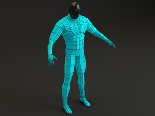 futuristic male human game character 3D Model in Man 3DExport