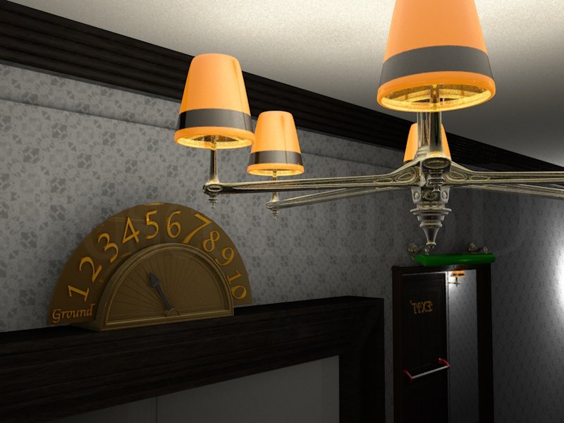 Fancy Hotel Corridor Ready to Render 3D Model in Hall 3DExport