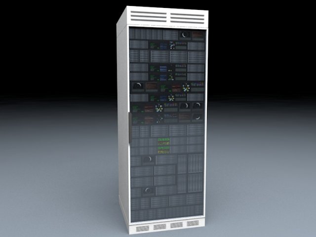 server rack unit low poly game ready low-poly 3D Model in Computer 3DExport
