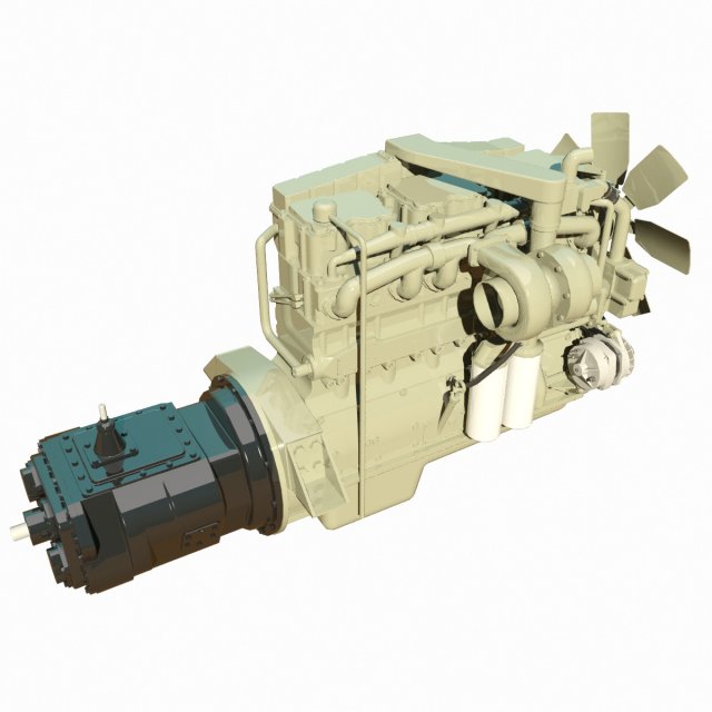 diesel engine 3D Model in Parts 3DExport