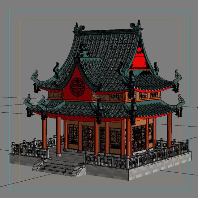 chinese architecture 04 3D Model in Buildings 3DExport