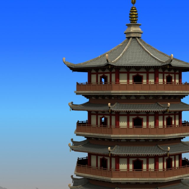 chinese architecture 10 3D Model in Buildings 3DExport
