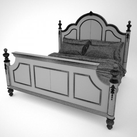 farrington king bed 3D Model in Bedroom 3DExport