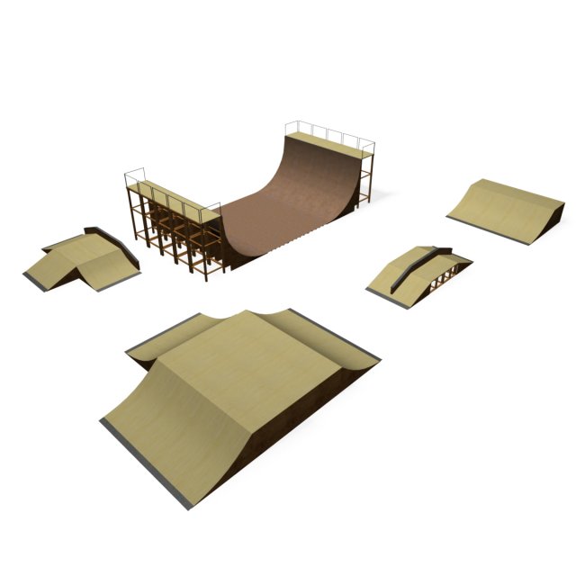 skate ramps 3D Model in Playground 3DExport
