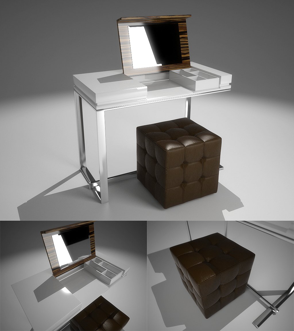 dressing table 3D Model in Bedroom 3DExport