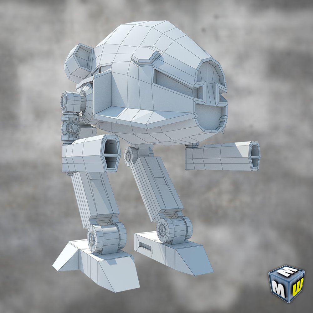 Mech 1 Low Poly Max 2011 3D Model in Robot 3DExport