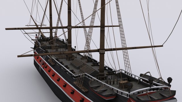 sailing warship corvette 3D Model in Sailboat 3DExport