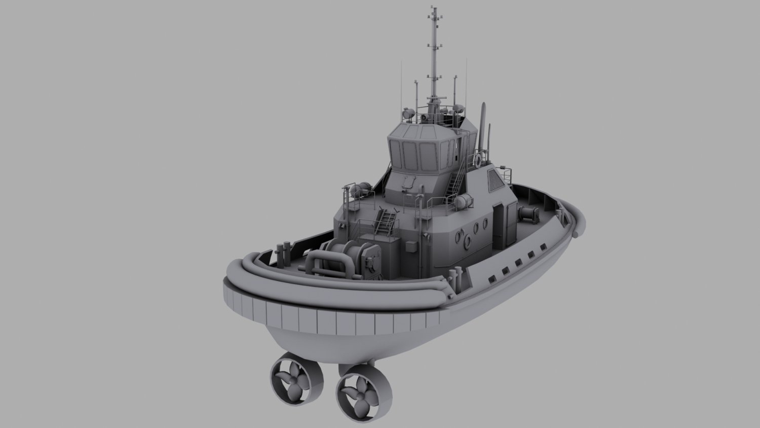 Tug Boat 3D Model in Commercial 3DExport