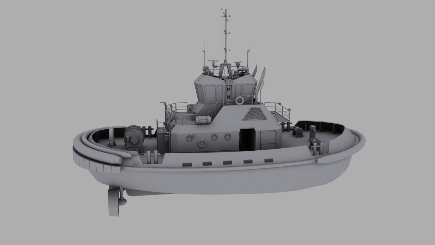 Tug Boat 3D Model in Commercial 3DExport