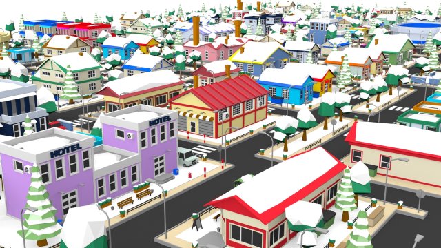cartoon city 3D Model in Cityscapes 3DExport