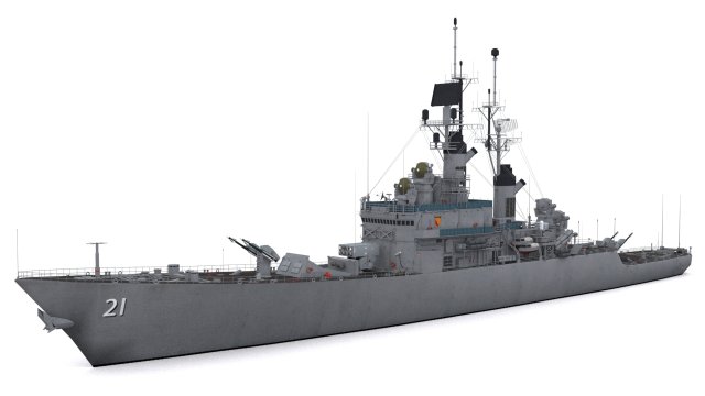 cg 21 - uss gridley 3D Model in Cruiser 3DExport