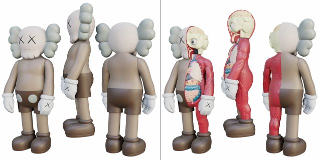 kaws flayed lowpoly pbr 3D Model in Cartoon 3DExport