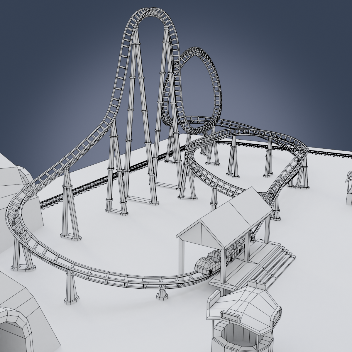 Amusement park 3D Model in Environment 3DExport