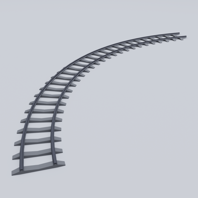 railway rails 3D Model in Train 3DExport
