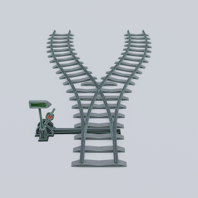 railway rails 3D Model in Train 3DExport