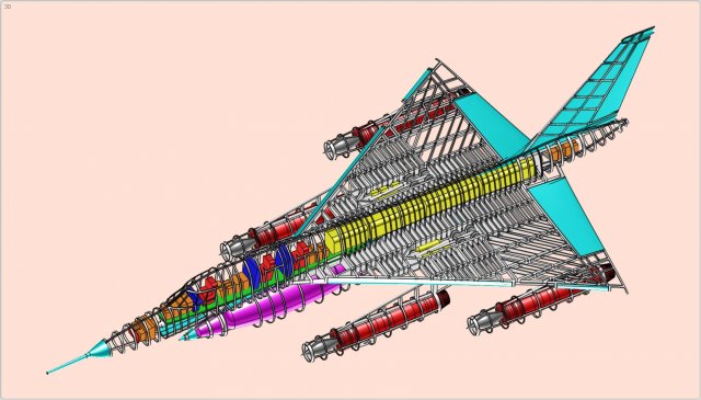 B-58 Strategic Aircraft Solid Assembly Model 3D Model in Bomber 3DExport
