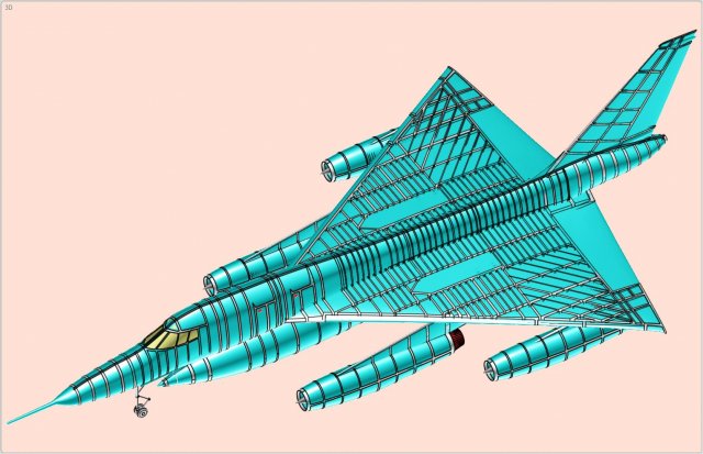 B-58 Strategic Aircraft Solid Assembly Model 3D Model in Bomber 3DExport