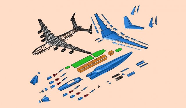 Antonov An-225 Cargo Aircraft Solid Assembly Model 3D Model in ...