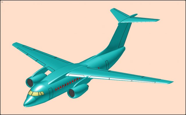Antonov An-148 Aircraft Solid Assembly Model 3D Model in Commercial ...