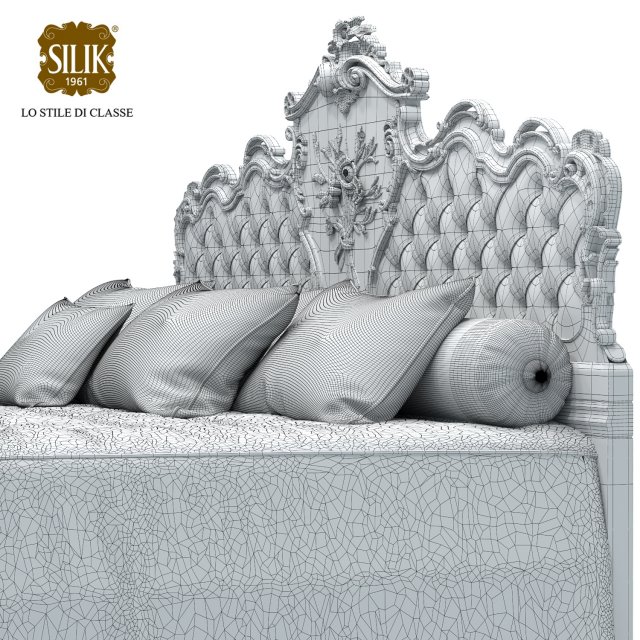 silik king size bed venere 3D Model in Bedroom 3DExport