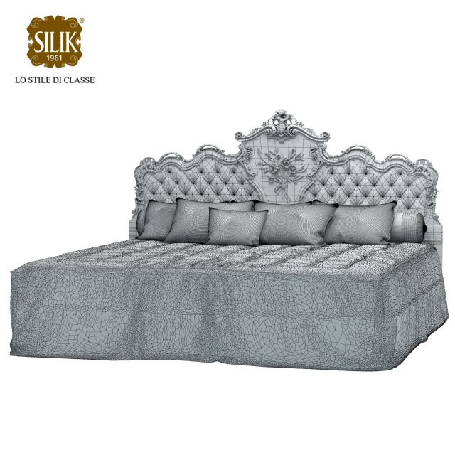 silik king size bed venere 3D Model in Bedroom 3DExport