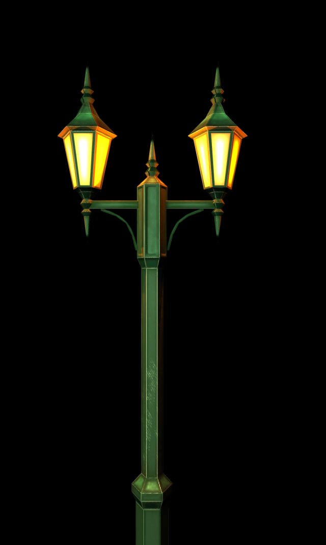 lamp post game object 3D Model in Environment 3DExport