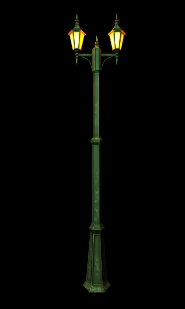 lamp post game object 3D Model in Environment 3DExport