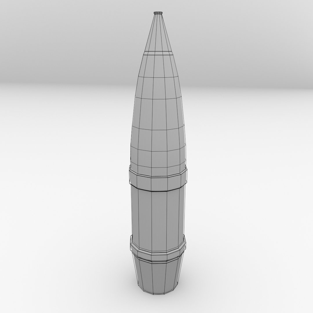 M107 Shell 3D Model in Projectiles 3DExport