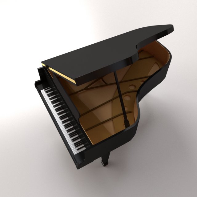 grand piano 3D Model in Piano 3DExport