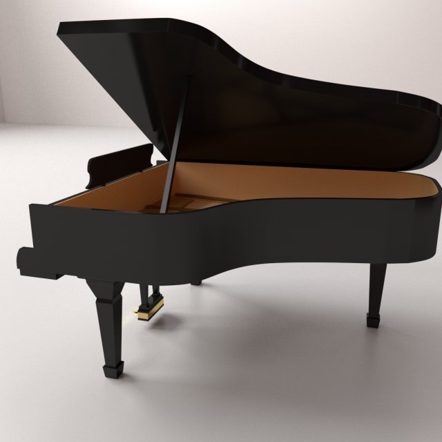 grand piano 3D Model in Piano 3DExport