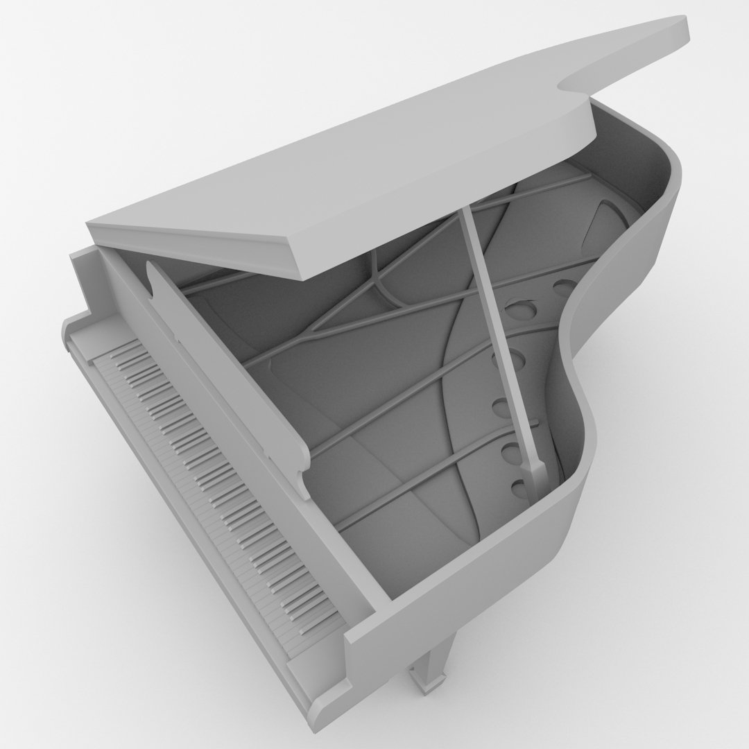 Grand Piano 3D Model in Piano 3DExport