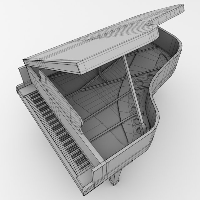grand piano 3D Model in Piano 3DExport