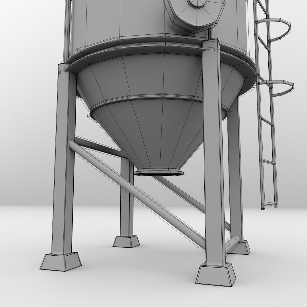 Silo 3D Model in Buildings 3DExport