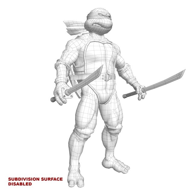 TMNT Ninja Turtles Leonardo 3D Model in Fantasy 3DExport
