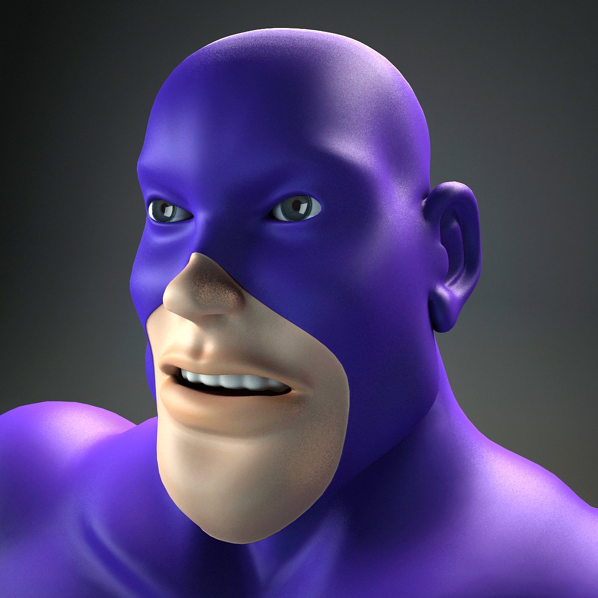 Generic Superhero Cartoon 3D Model in Fantasy 3DExport